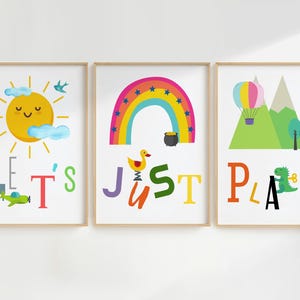 Playroom Wall Art Set of 3, Nursery Posters, Toddler Wall Art ...