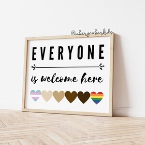 Printable Wall Art, Everyone Welcome, Diversity, Classroom Poster ...