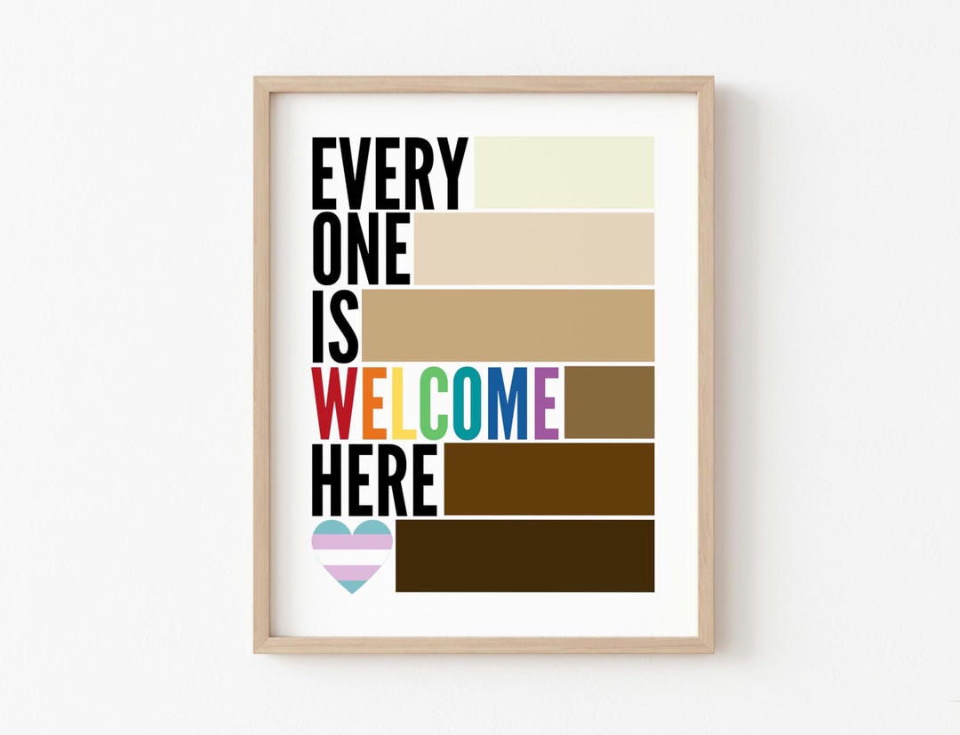 Everyone is Welcome Here, Printable Wall Art, Diversity, Classroom ...
