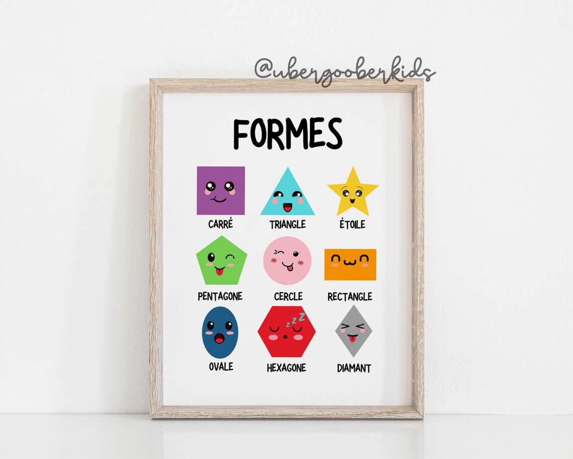 Playroom Wall Art Set, Set of 6, French Educational Prints, Classroom ...