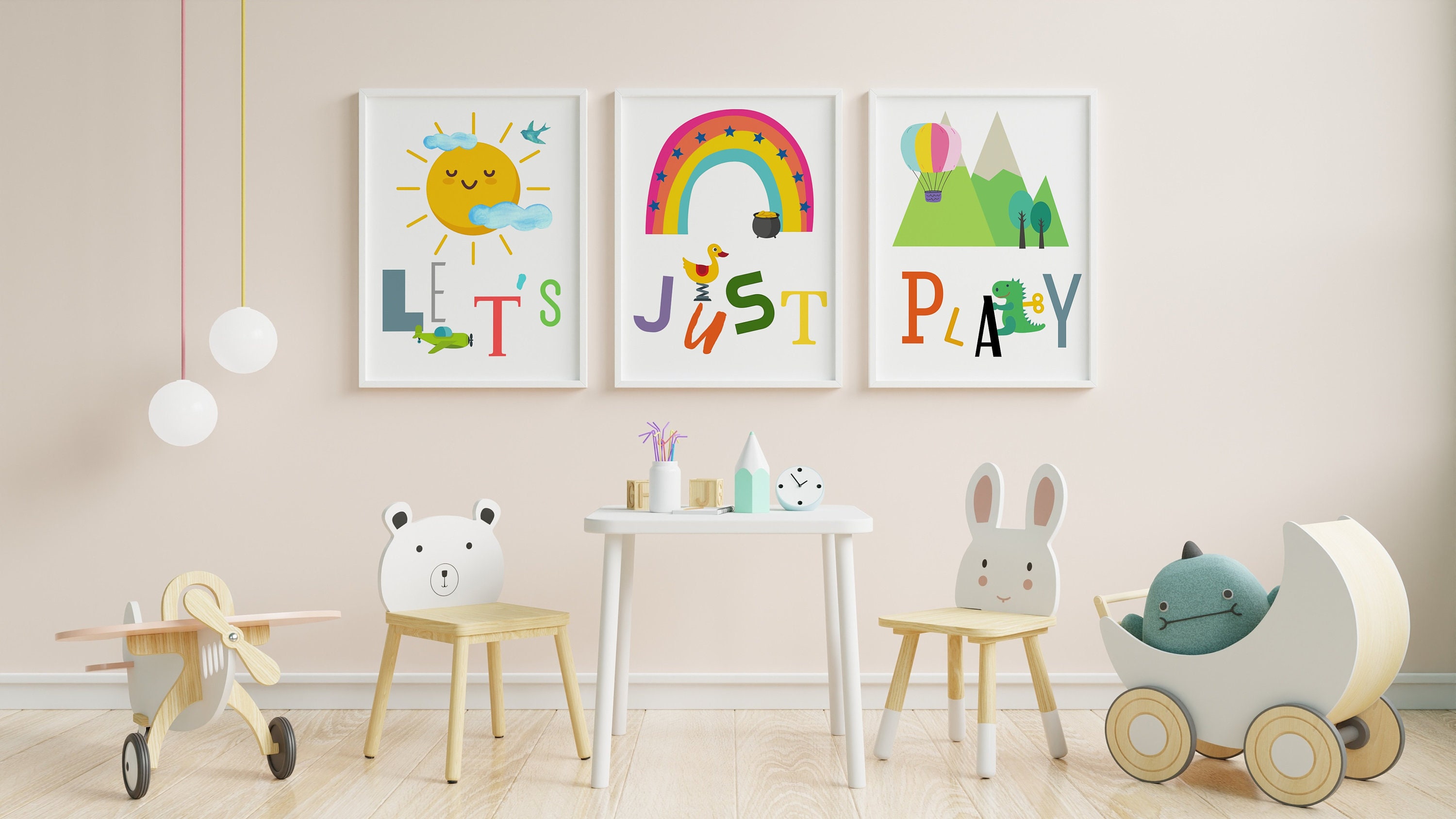 Playroom Wall Art Set of 3 Nursery Posters Toddler Wall Art | Etsy