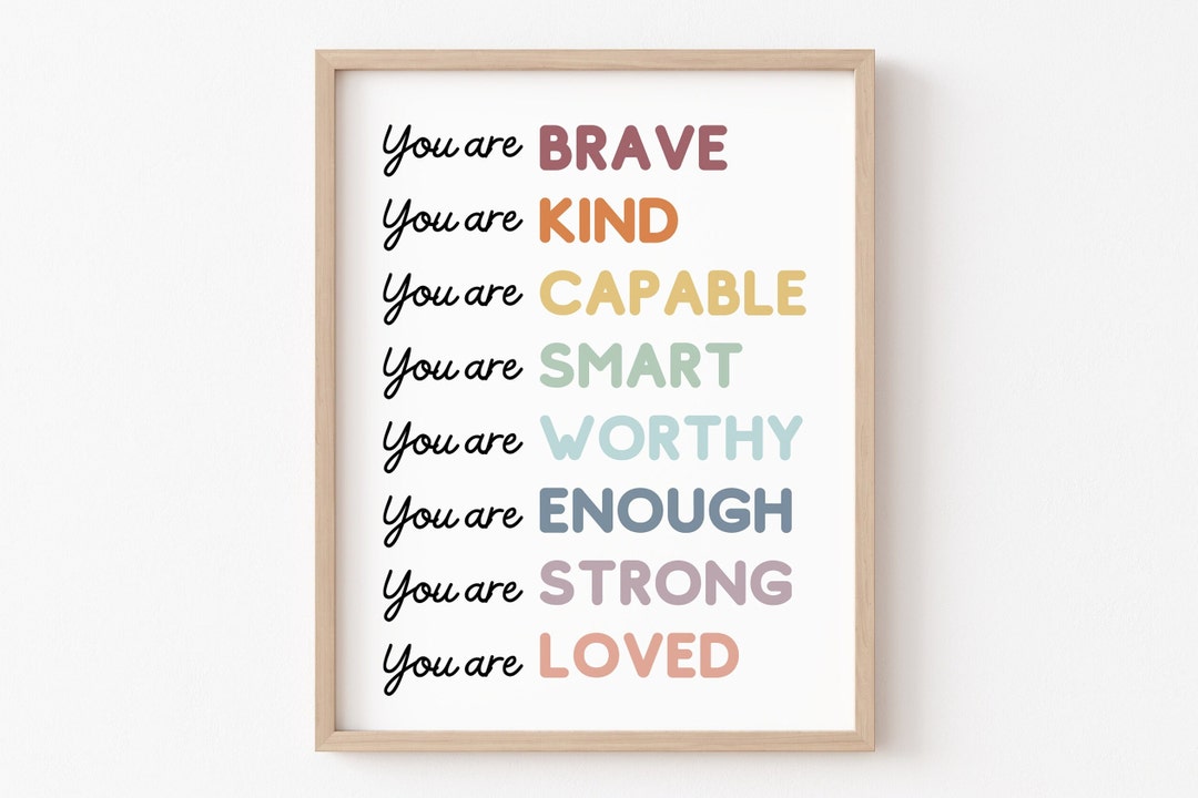 You Are Affirmation Print, Classroom Decor, Homeschooling Art ...