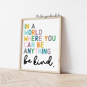 Be Kind Sign, Playroom Poster, Playroom Decor, Playroom Sign, Playroom ...