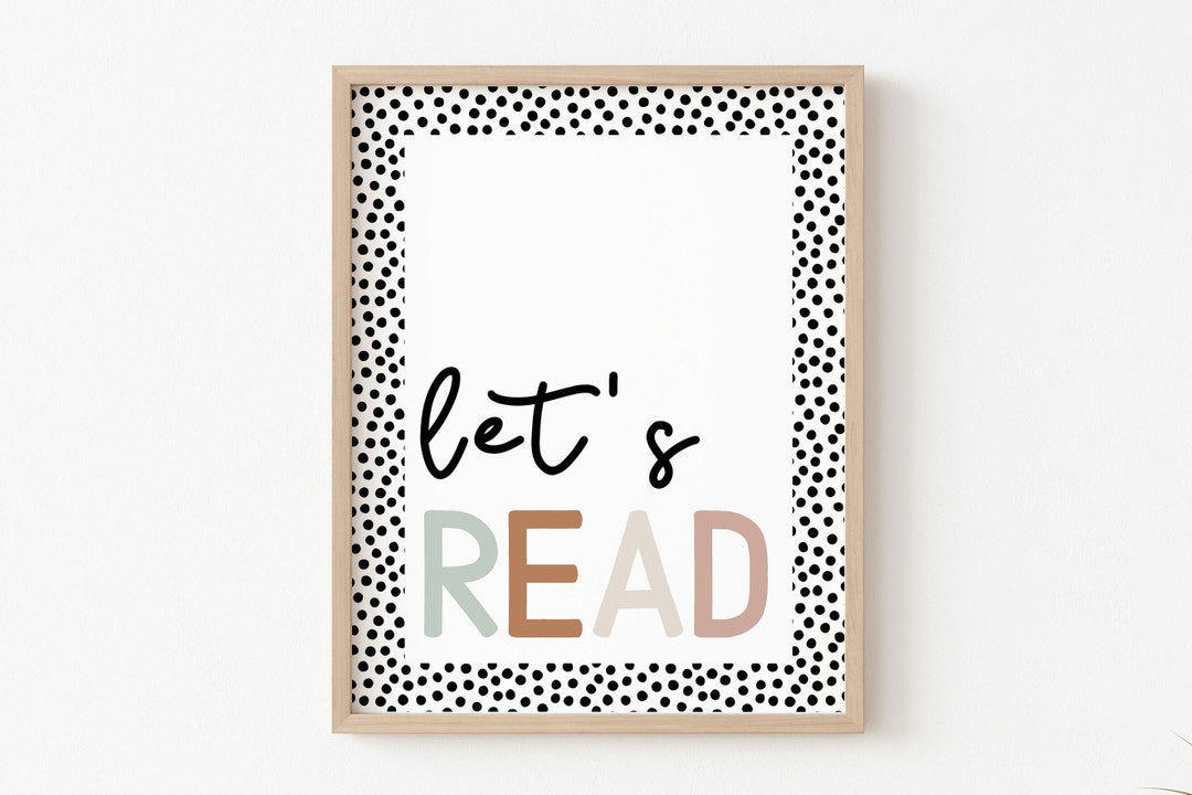 Let's Read Wall Art, Classroom Art, Playroom Wall Decor, Playroom ...