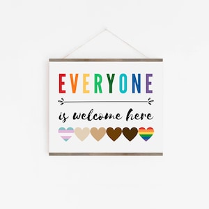 Inclusion Wall Art, Everyone is Welcome Here, Diversity Prints ...