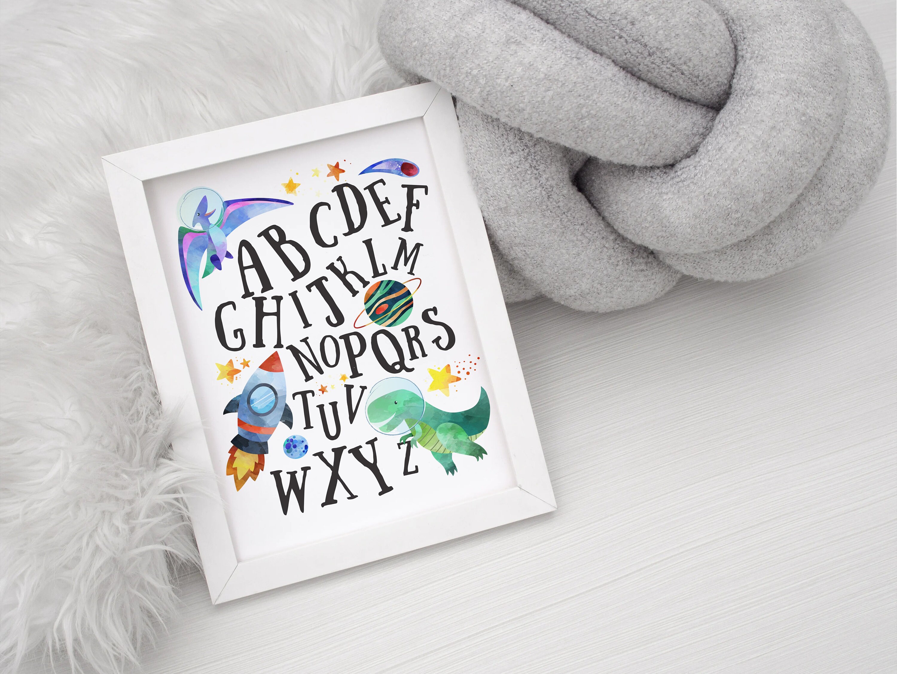 Space Wall Art ABC Space Poster Space Alphabet Space Theme | Etsy