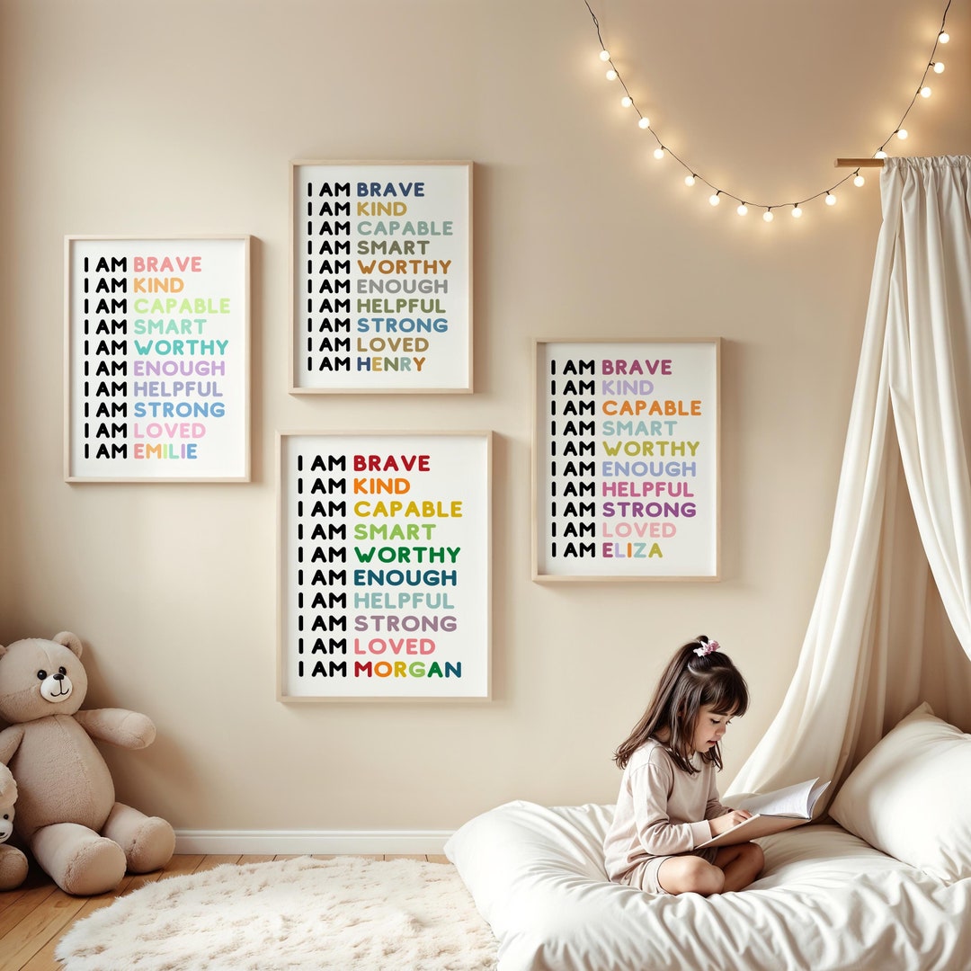 Kids Room Wall Art, Affirmations for Kids, Affirmation Poster, Kids ...