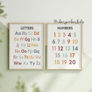 Educational Posters Set, Alphabet Poster, Boho Classroom Decor, for Kid ...