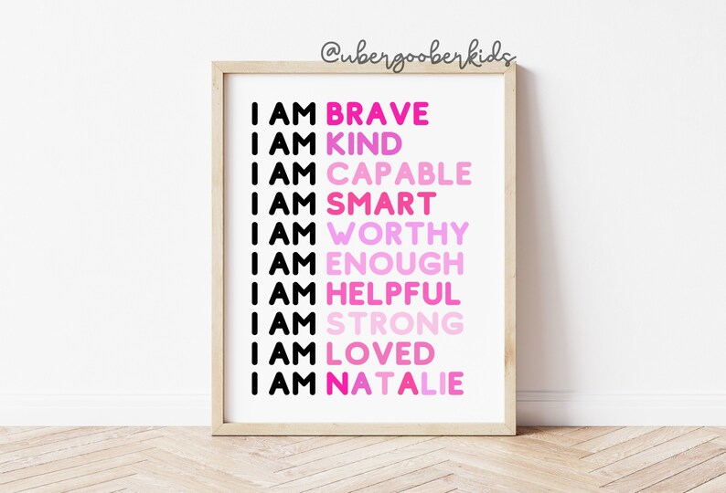 Kids Room Printable Art, Affirmations for Kids, Affirmation Art ...