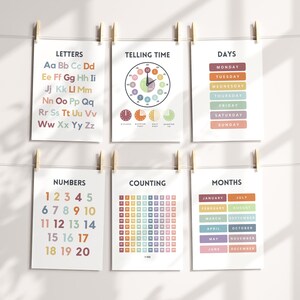 Educational Posters Set, Alphabet Poster, Boho Classroom Decor, for Kid ...