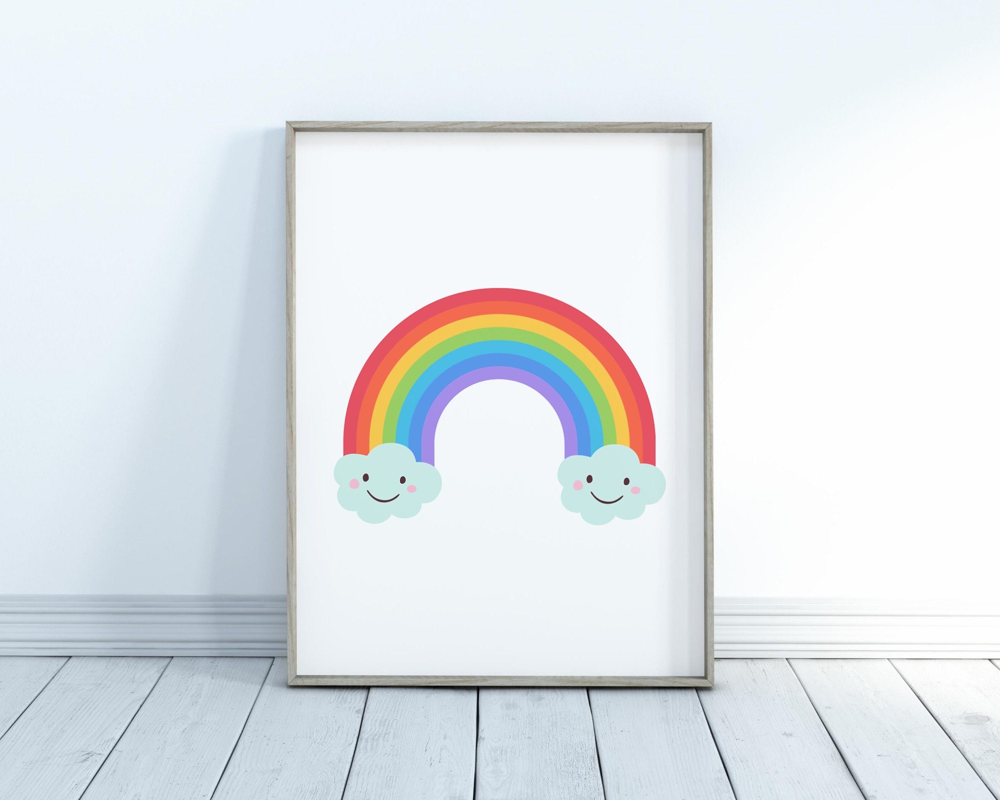 Rainbow Sun Cloud Print Set Kids Room Wall Decor Nursery - Etsy