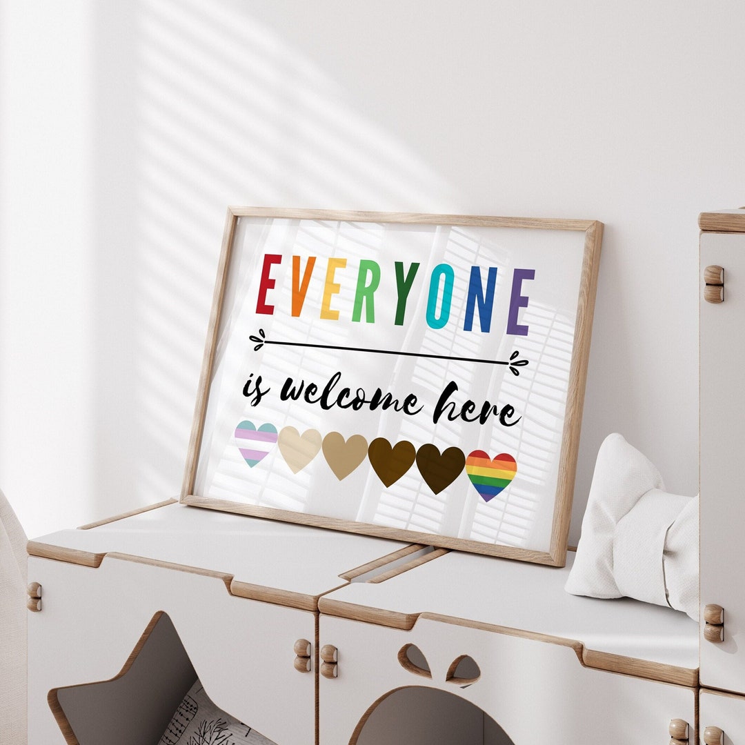 Everyone is Welcome Here All Are Welcome Here Sign Safe - Etsy