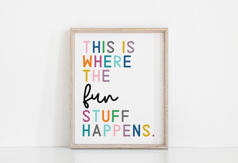 Where the Fun Stuff Happens Wall Art, Playroom Poster, Playroom Decor ...