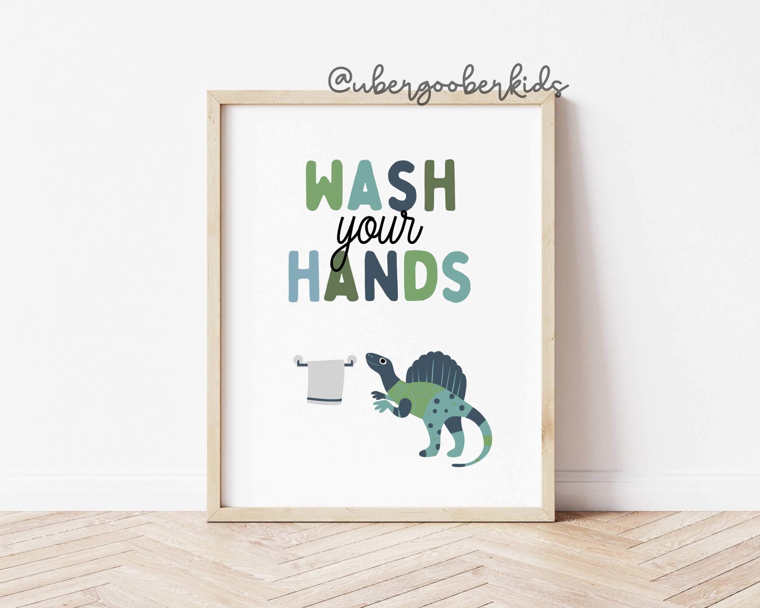 Kids Dinosaur Bathroom Art Set Bathroom Wall Prints Set of - Etsy
