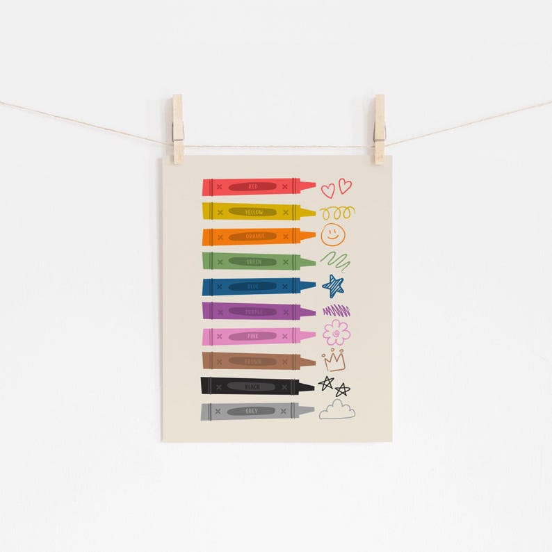 Crayon Colors Educational Poster: Montessori Classroom Decor (digital ...