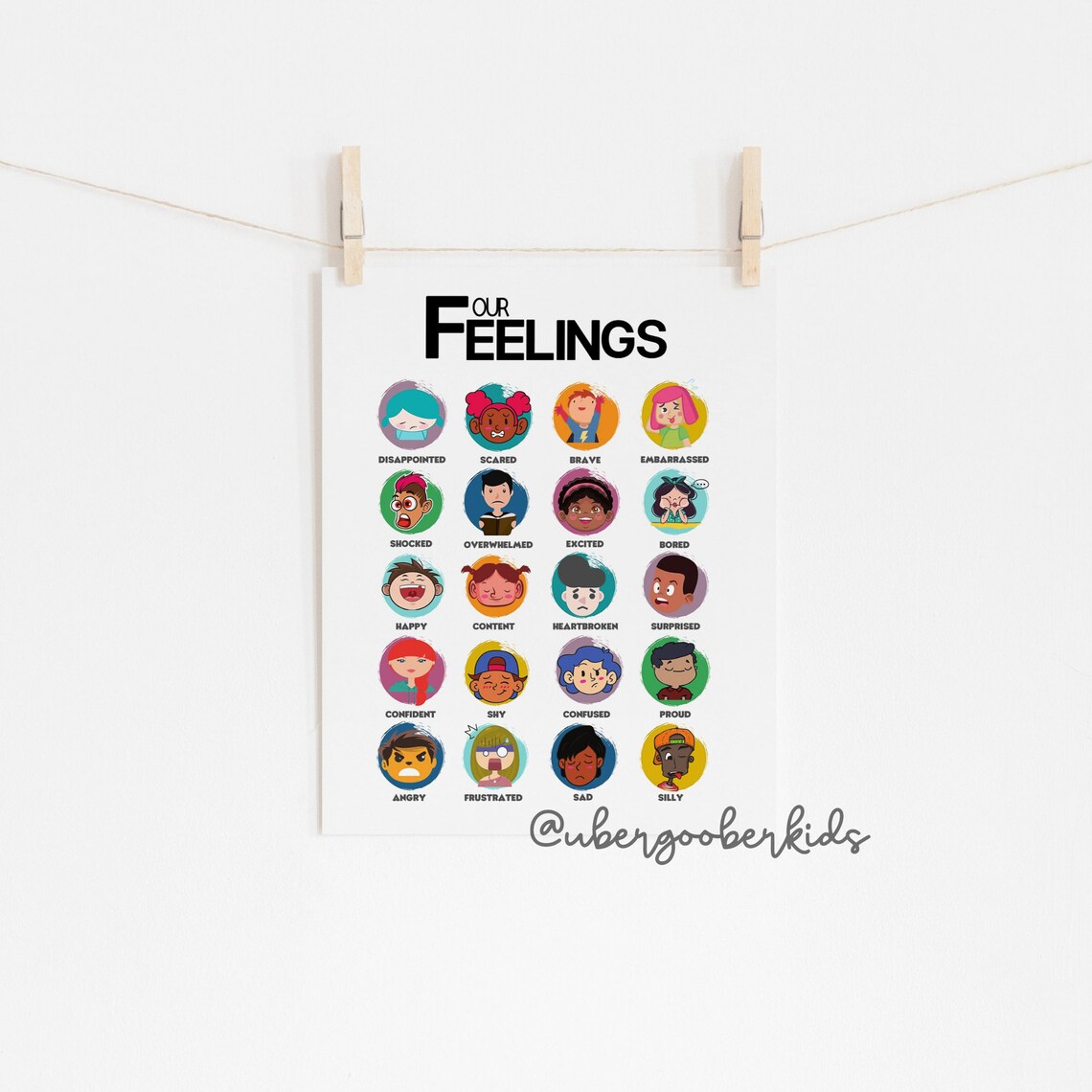 Printable Feelings Chart Diversity Classroom Poster - Etsy