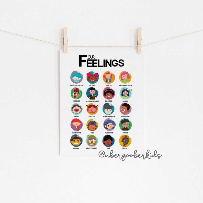 Printable Feelings Chart, Diversity Classroom Poster, Educational ...