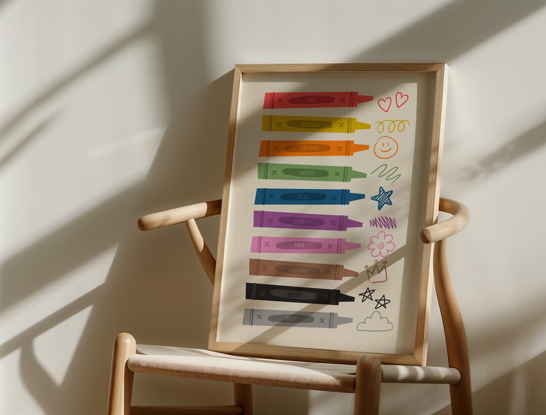 Crayon Colors Educational Poster, Montessori Poster, Learn Colors ...