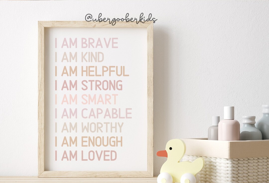 Bathroom Affirmation Print Kids Bathroom Decor Positive - Etsy