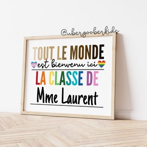 Everyone is Welcome Here, Classroom Wall Art, Personalized, Custom Name ...