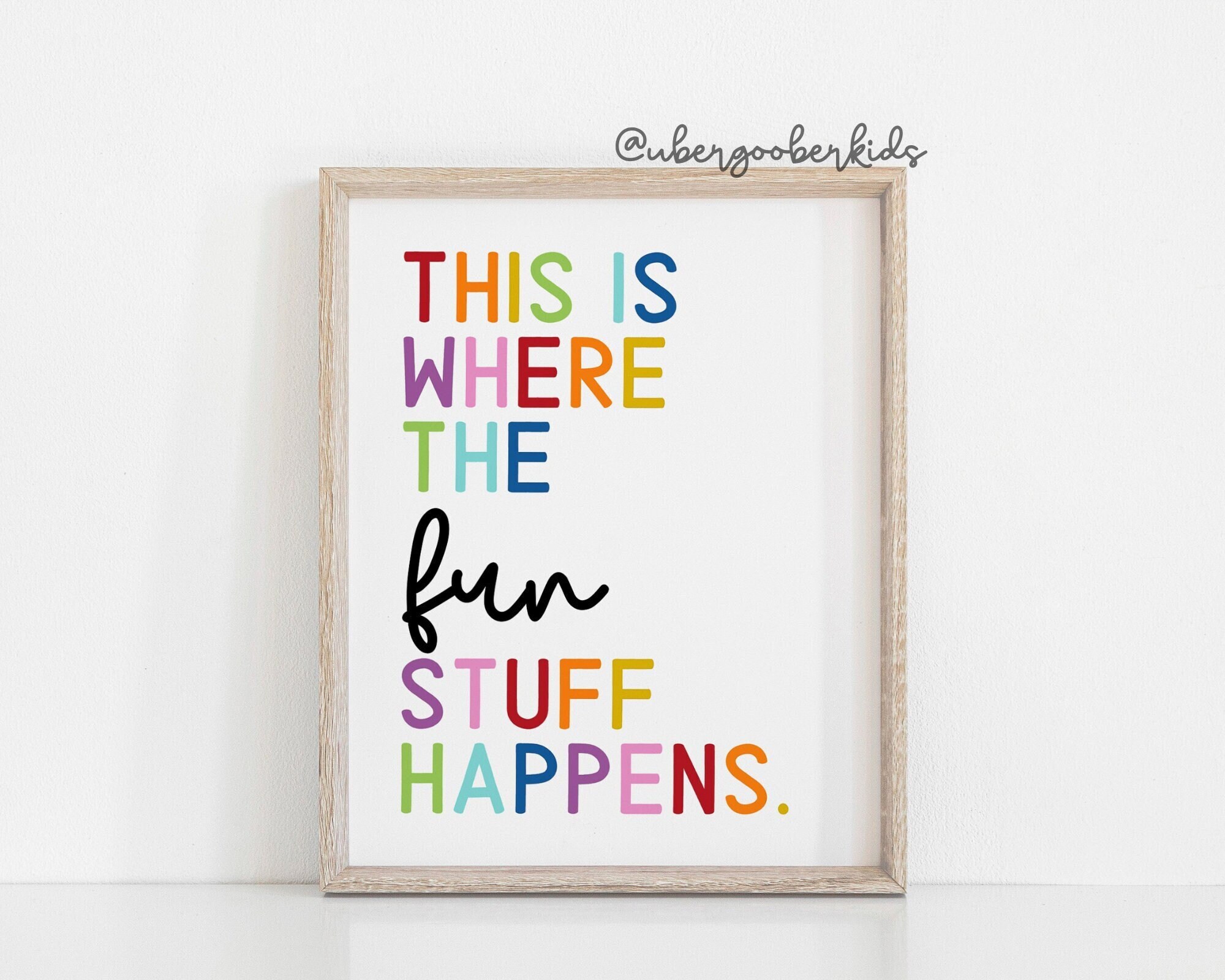 Where the Fun Stuff Happens Wall Art Playroom Poster | Etsy