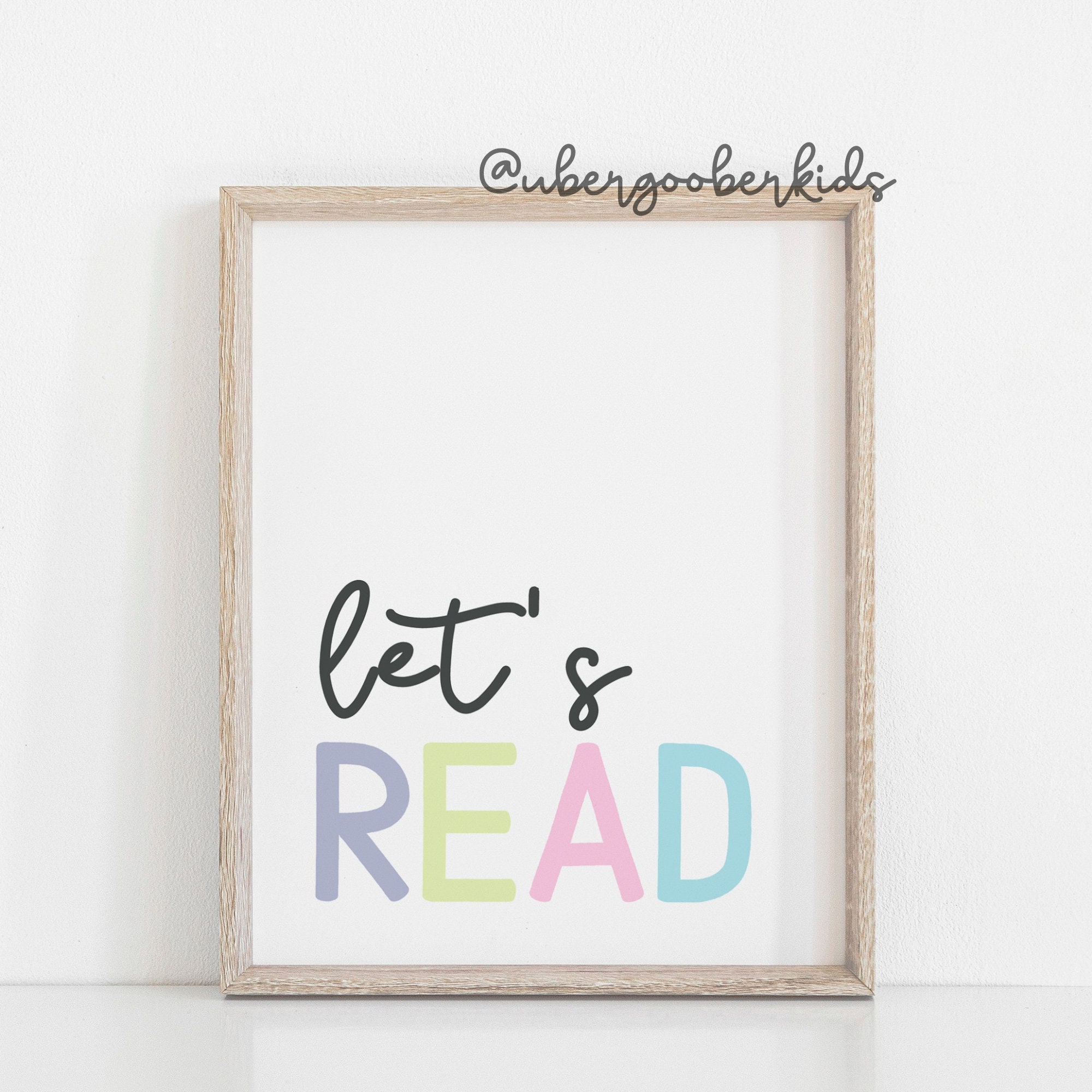 Let's Read Let's Play Wall Art, Set of Four, Classroom Art, ABC Poster ...