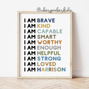 Kids Room Art, Kids Room Decor, Affirmations, Positive Art, Custom Name ...