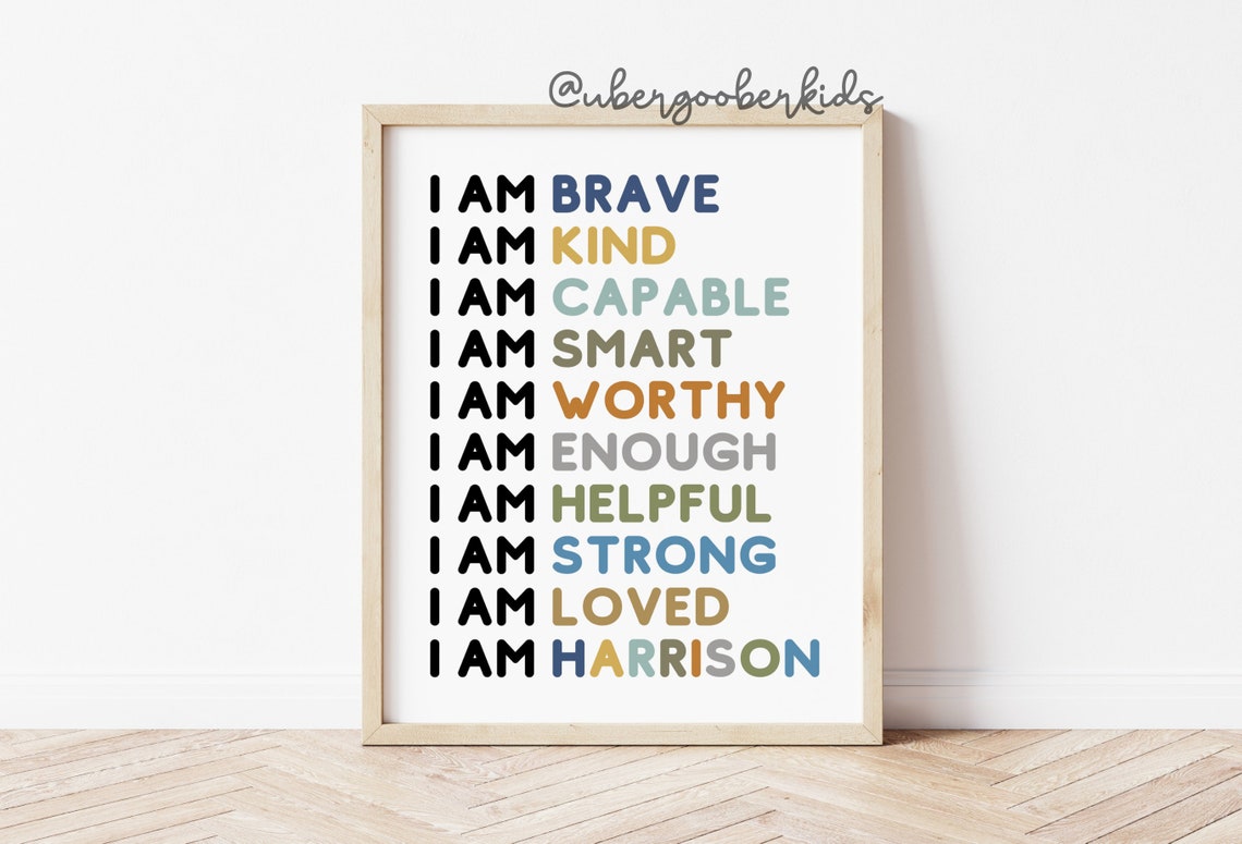 Kids Room Printable Art, Affirmations for Kids, Affirmation Art ...