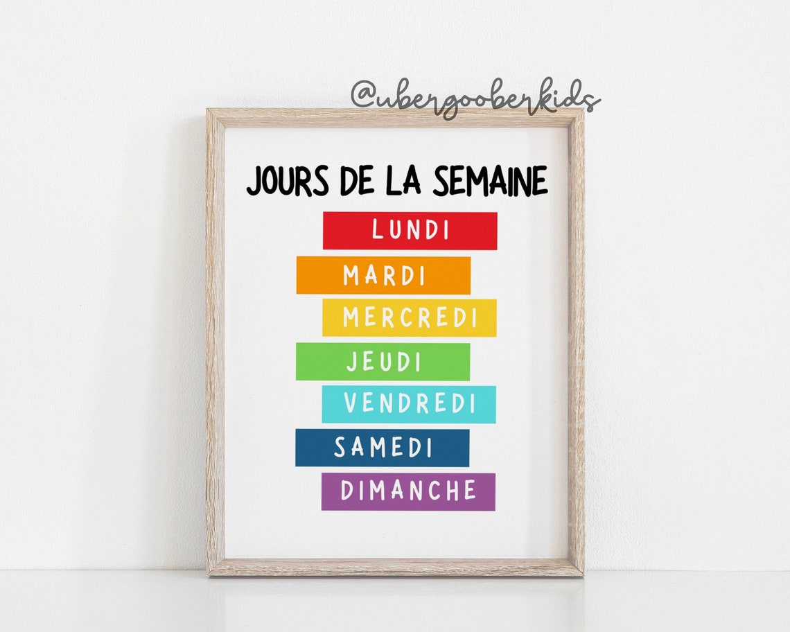 Playroom Wall Art Set, Set of 6, French Educational Prints, Classroom ...