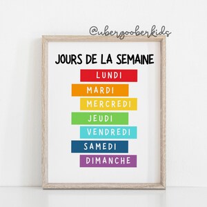 Playroom Wall Art Set, Set of 6, French Educational Prints, Classroom ...
