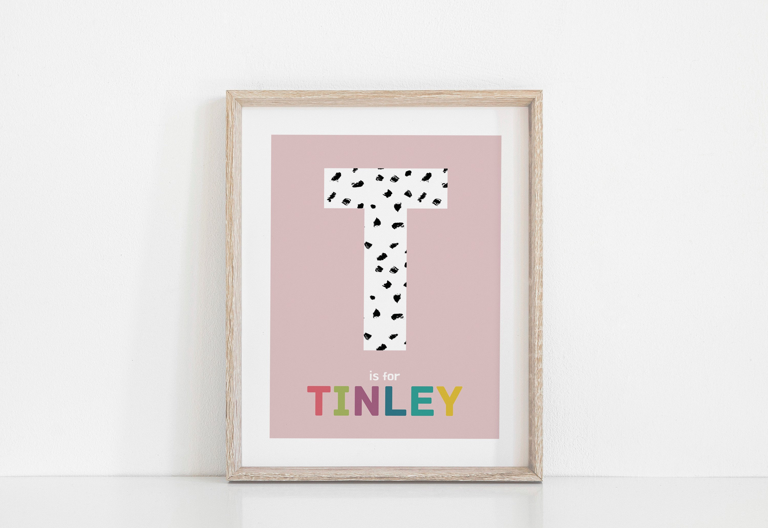 Custom Initial Print Baby Room Art Monogram Poster Dot - Etsy