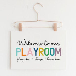 Playroom Welcome Sign, Playroom Wall Art, Playroom Poster, Playroom ...