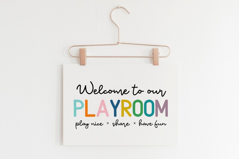Playroom Welcome Sign, Playroom Wall Art, Playroom Poster, Playroom ...