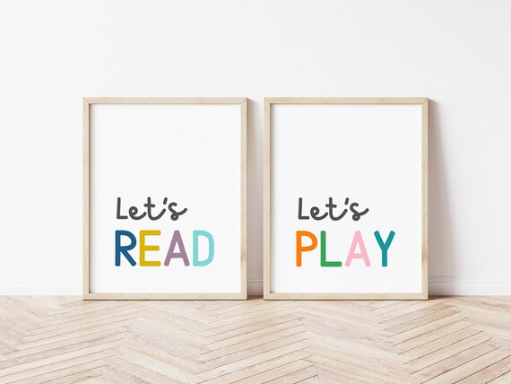 Playroom print Boy Room Decor Playroom rules sign Let's play let's read ...