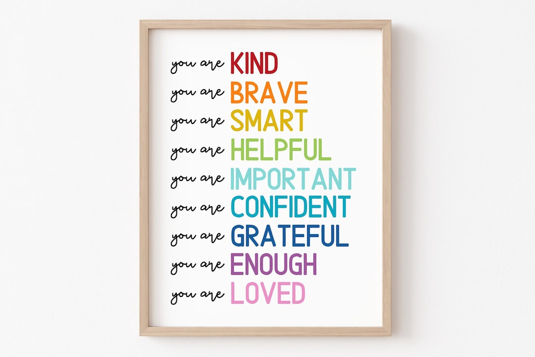 You Are Positive Affirmations for Kids, Homeschooling Art, Motivational ...