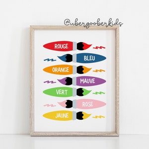 Playroom Wall Art Set, Set of 6, French Educational Prints, Classroom ...