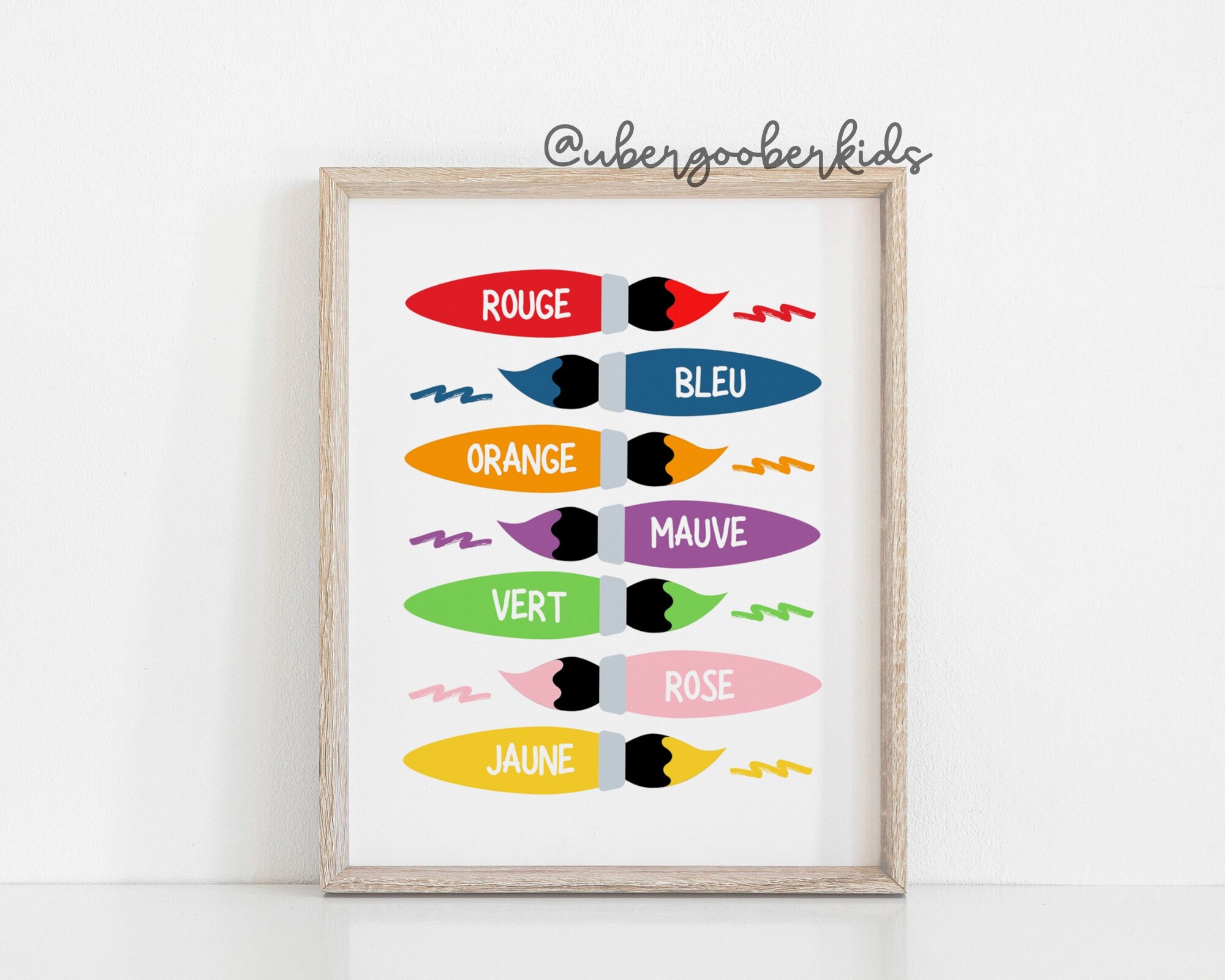 Playroom Wall Art Set, Set of 6, French Educational Prints, Classroom ...