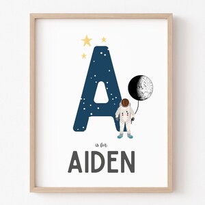 Personalized Letter Name Art, Space Wall Decor, Space Name Print ...
