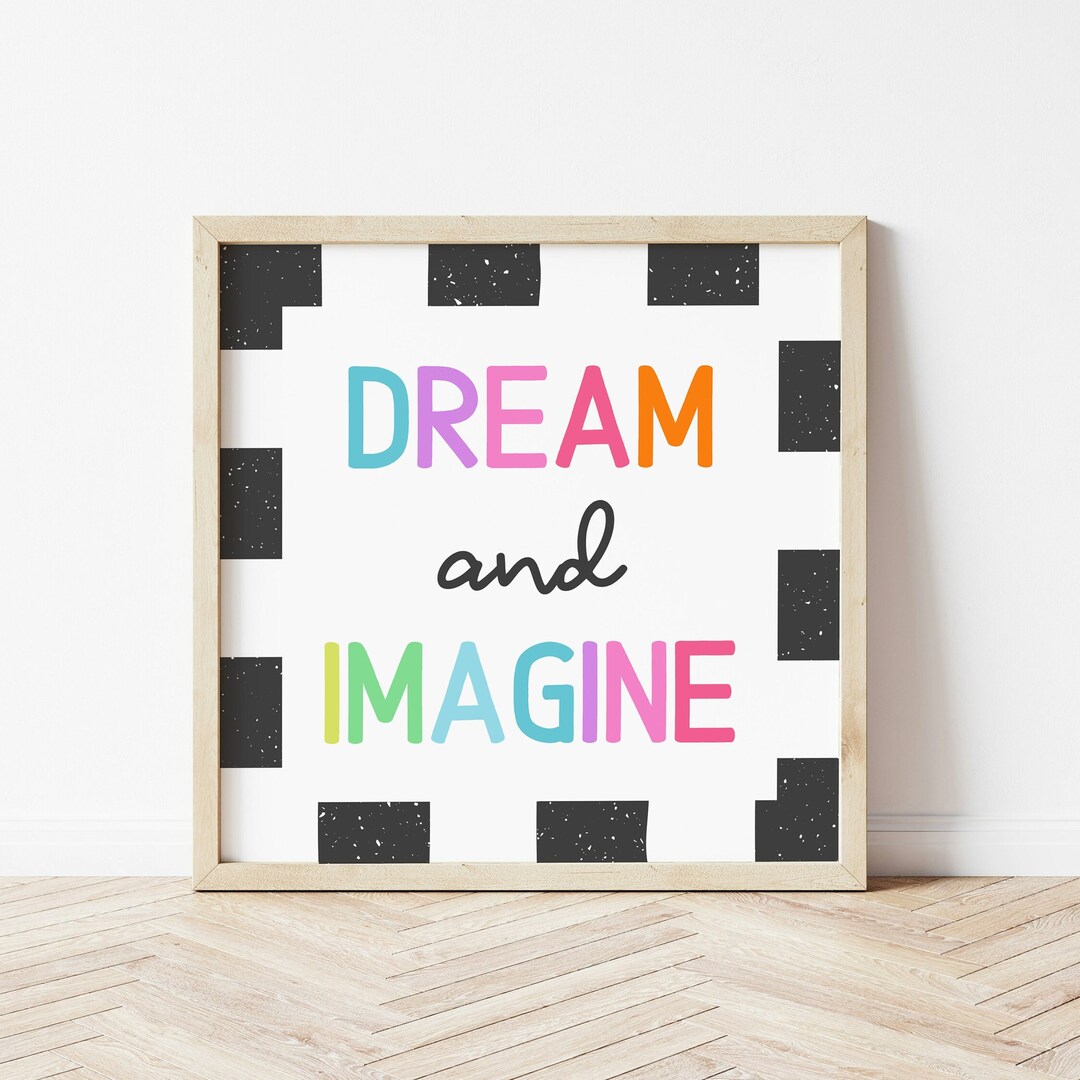 Dream and Imagine Print: Playroom Decor, Classroom Poster (digital ...
