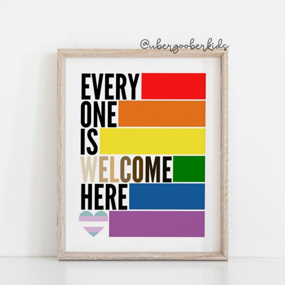 Inclusion Wall Art Everyone is Welcome Here Diversity | Etsy