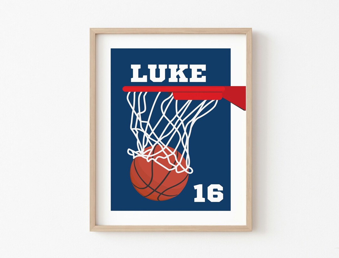 Personalized Basketball Print: Custom Name & Number, Teen Room Decor ...