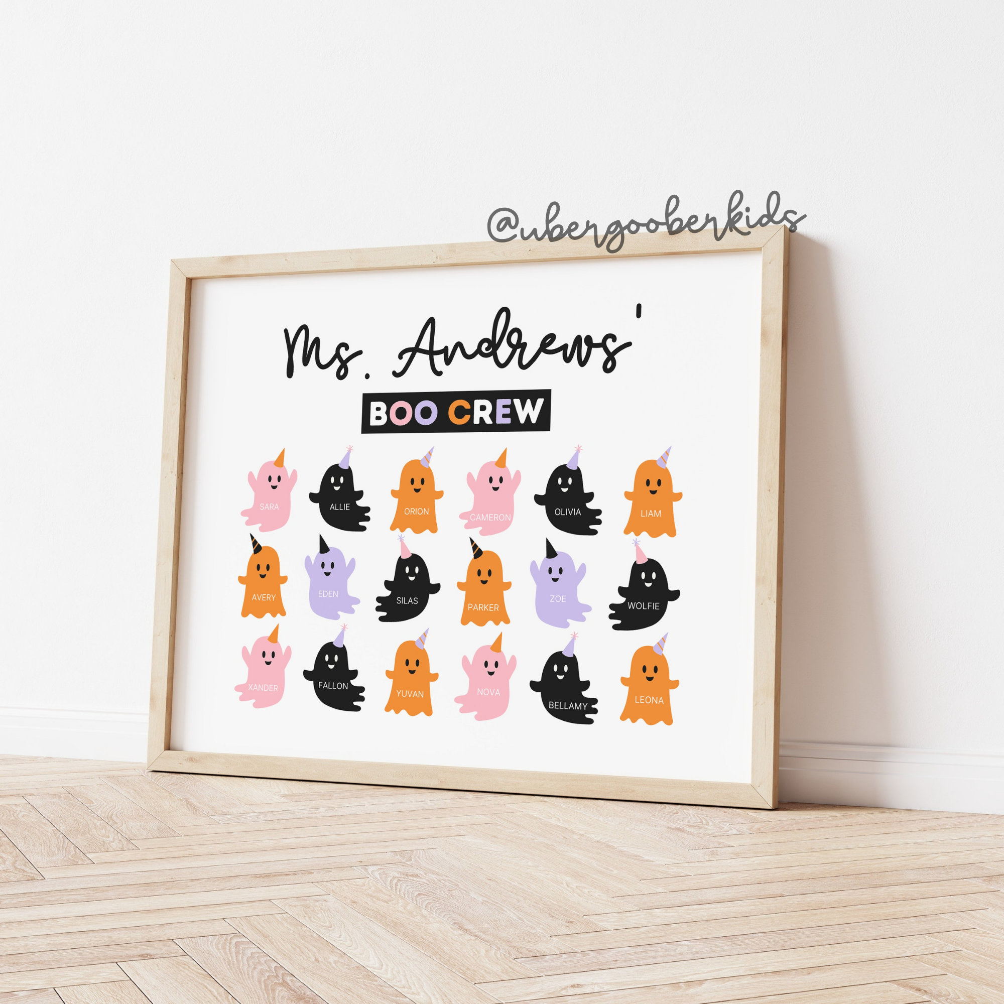 Classroom Wall Art, Halloween Decor, Custom Name, Teacher Prints ...