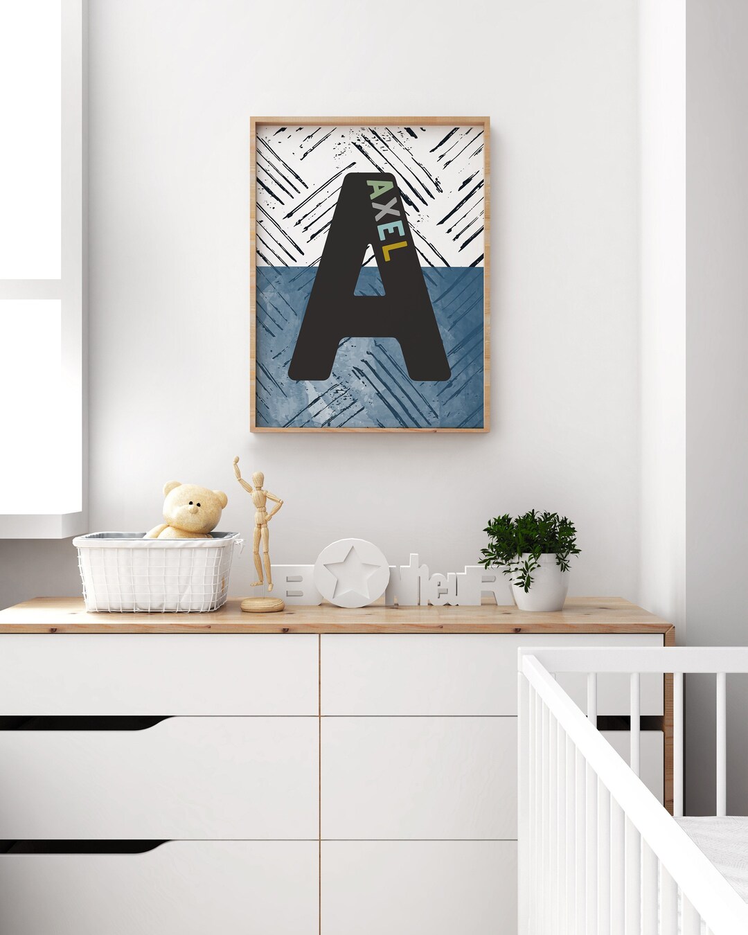 Custom Name Wall Art, Personalized Monogram Initial, Custom Baby Name ...