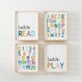 Let's Read Let's Play Wall Art, Set of 4 Prints, Playroom Prints, ABC ...
