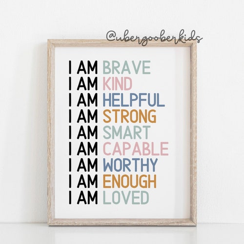 Bathroom Affirmation Print Kids Bathroom Decor Positive - Etsy