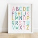 Alphabet and Numbers Print Set, Rainbow Wall Art, Playroom Prints, Set ...
