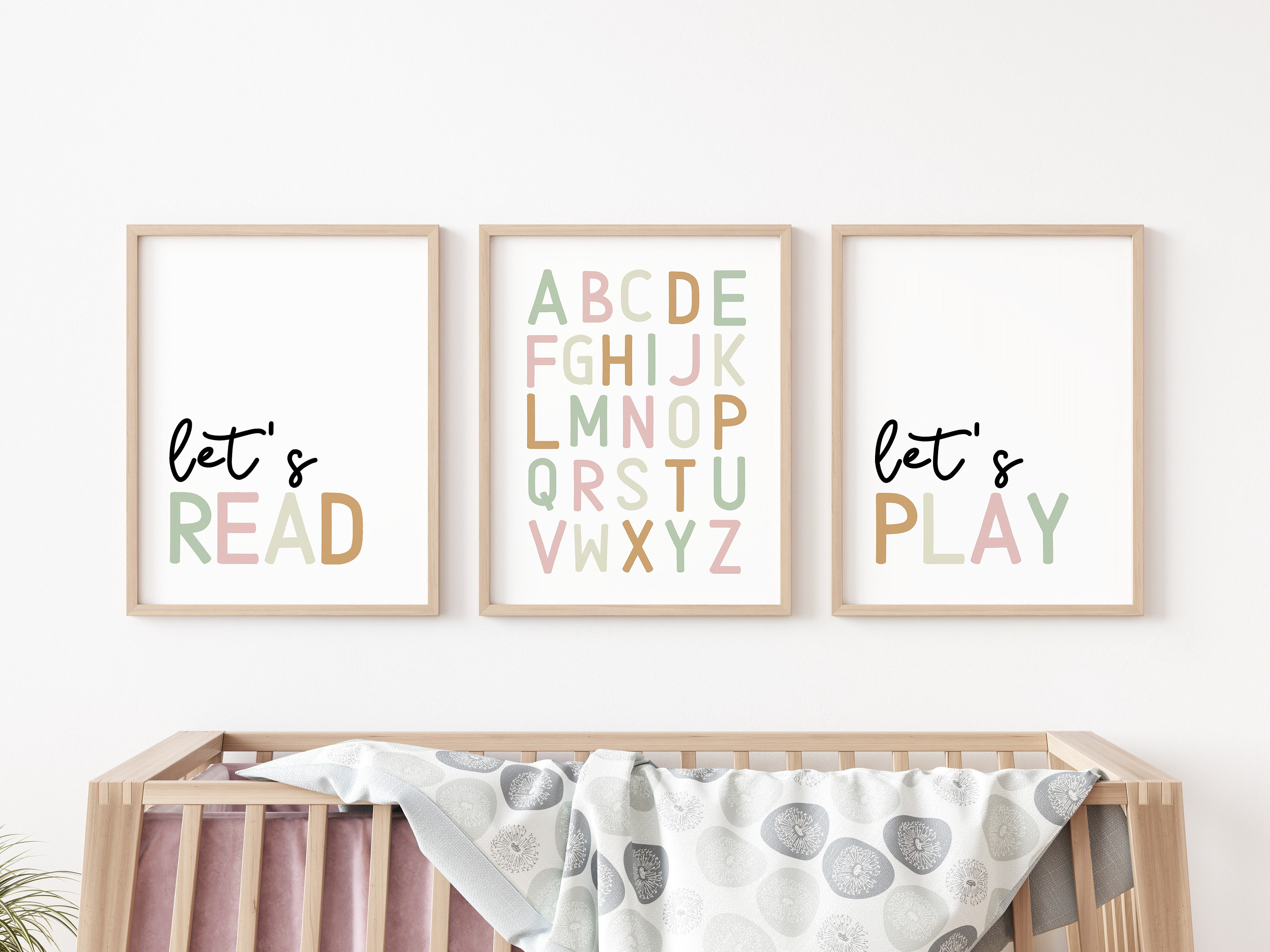 Playroom Wall Art Set, Playroom Posters, Playroom Decor, Neutral, Lets ...
