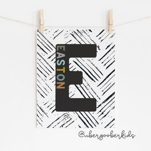 Custom Name Wall Art, Personalized Monogram Initial, Custom Baby Name ...