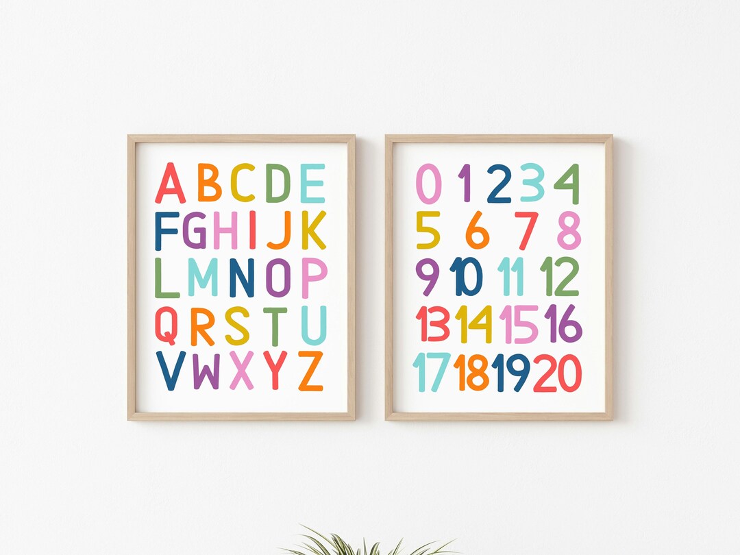 Playroom Wall Art Set, Set of Two, Educational Prints, Classroom ...