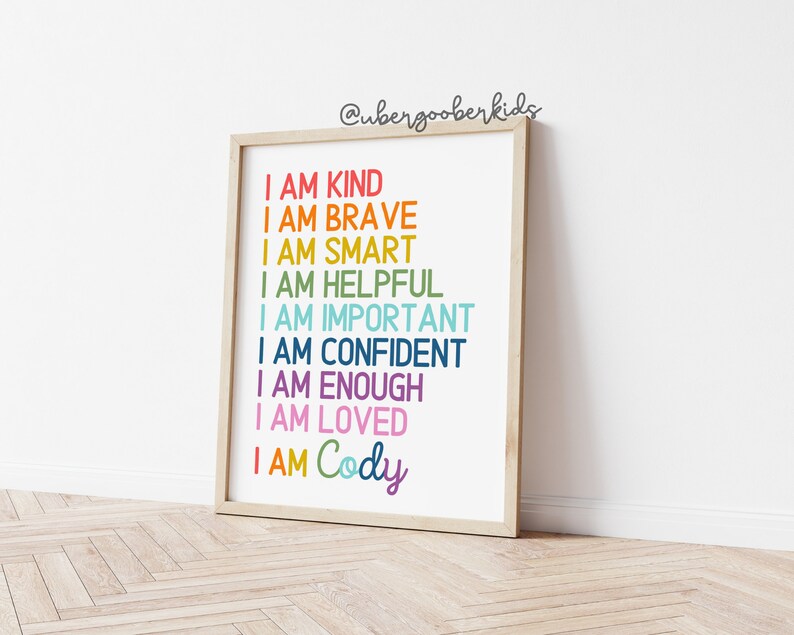 Positive Affirmations for Kids Homeschooling Art | Etsy